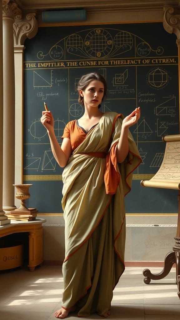 Pandrosion teaches mathematics - Ancient Greek Mathematician...