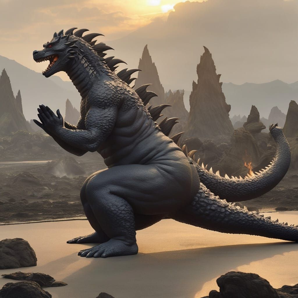 Monsters Find Inner Peace in Yoga - AI Art