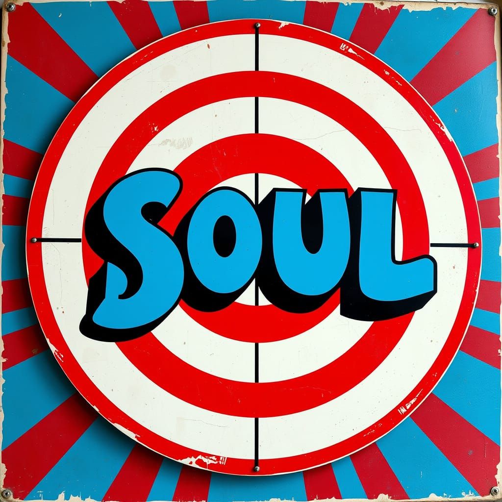 Bold 1960s-Style Mod Target Sign with Psychedelic ... - AI Art