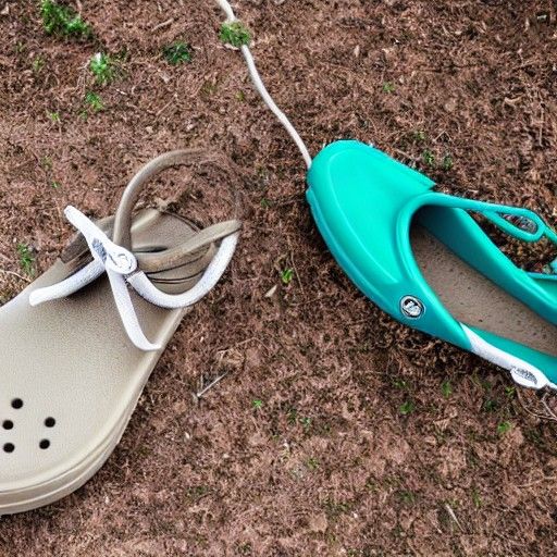 Crocs zip tied to a power line - AI Generated Artwork - NightCafe Creator