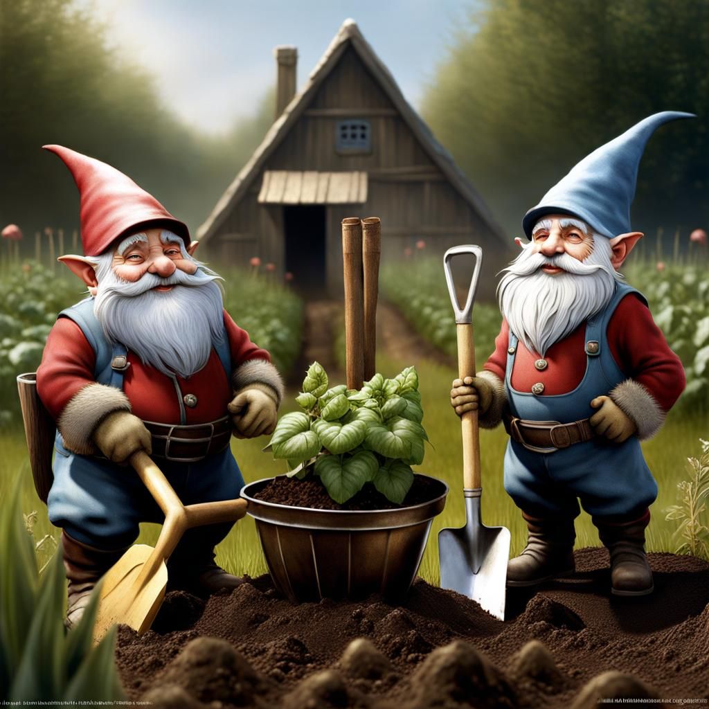 Gnome Farmers - AI Generated Artwork - NightCafe Creator
