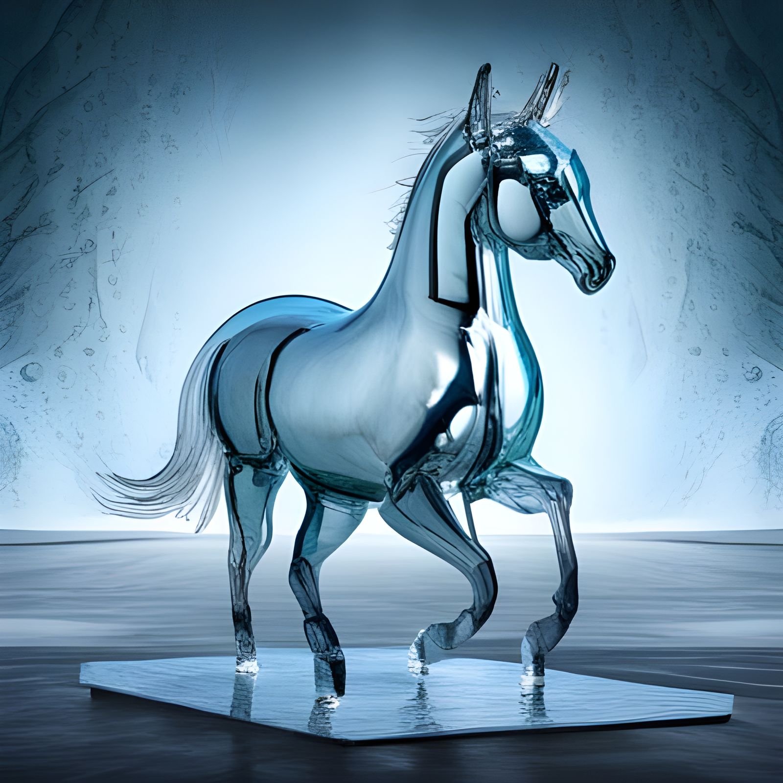 ice horse - AI Generated Artwork - NightCafe Creator