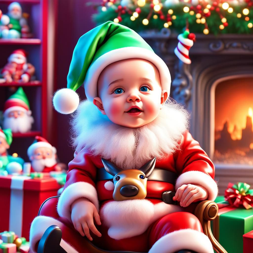 A Very Detailed Breathtaking Beautiful Stunning BABY Santa the Cutest ...