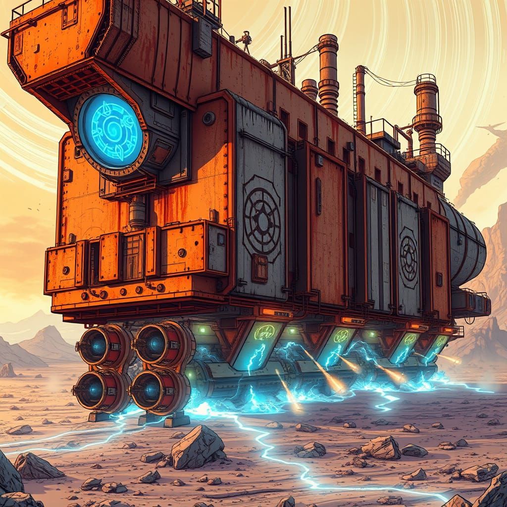 Rusted Industrial Complex Transformed into Colossa... - AI Art