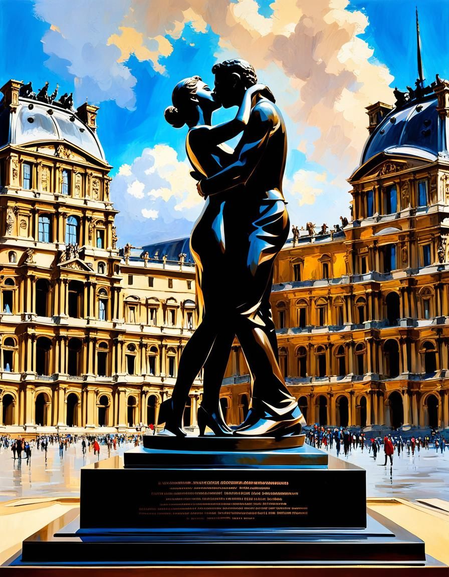 lovers of Paris - Musée du Louvre - AI Generated Artwork - NightCafe ...
