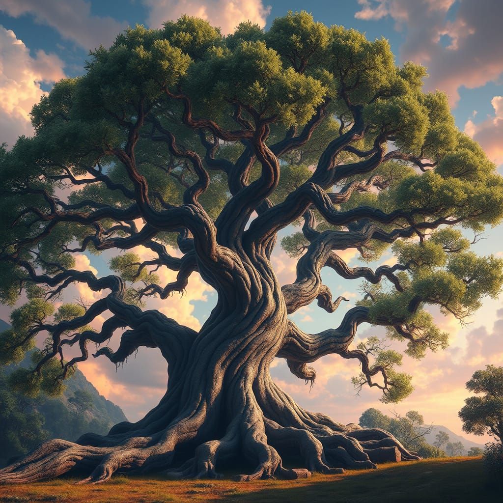 Un magnifique arbre - Majestic Ancient Tree in Vibrant Ethe...