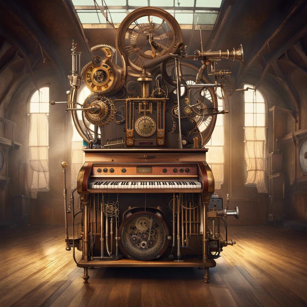 Automated Steampunk Music Machine - AI Generated Artwork - NightCafe ...