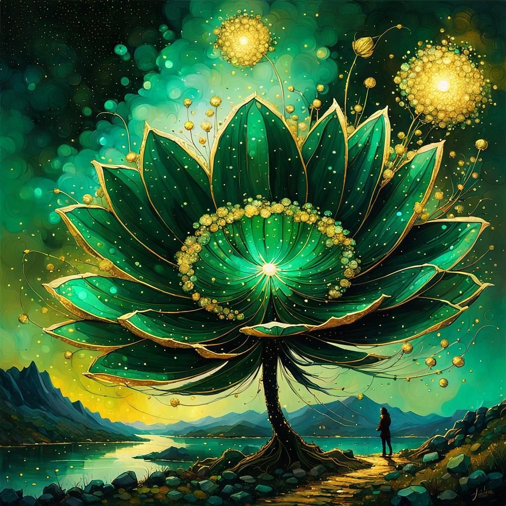 Emerald Flower - AI Generated Artwork - NightCafe Creator