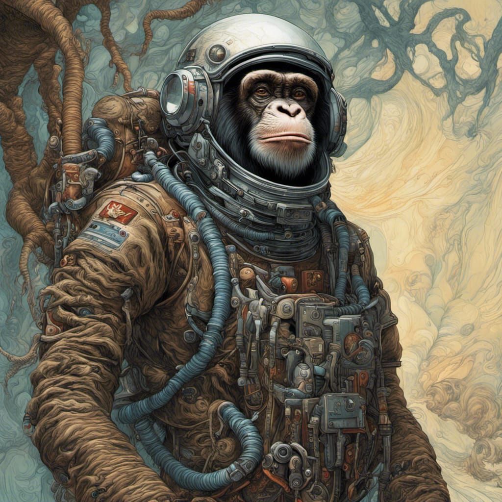 Space Chimp - Lieutenant Patrick Fredrickson - AI Generated Artwork - NightCafe Creator