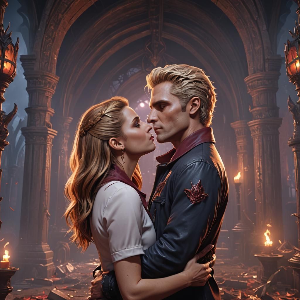 Buffy the Vampire Slayer kissing spike - AI Generated Artwork ...
