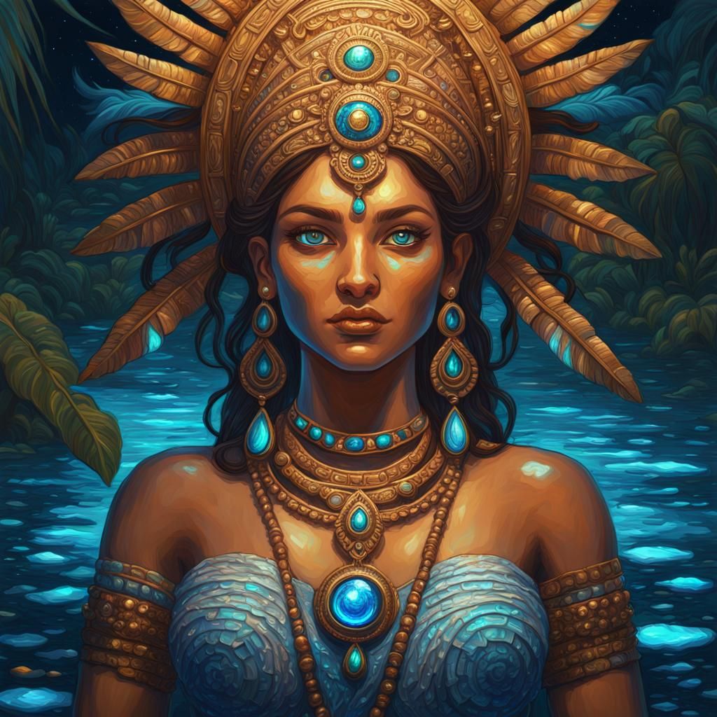 Mayan goddess Xel-ha - AI Generated Artwork - NightCafe Creator