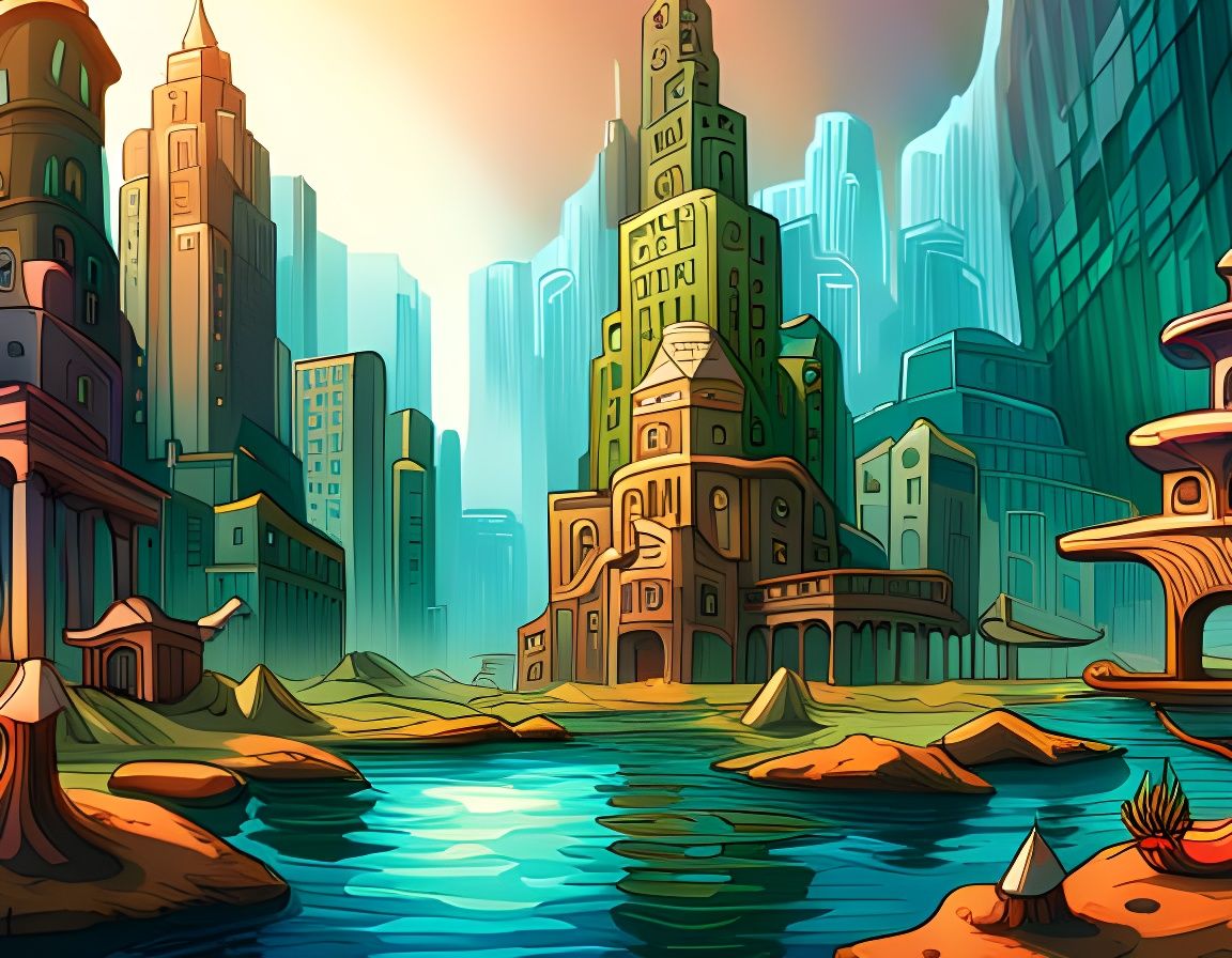 Postdiluvian Metropolis - AI Generated Artwork - NightCafe Creator