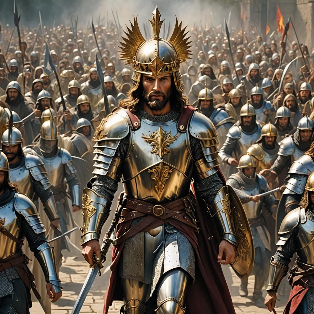 A striking, photo-realistic depiction of Jesus of Nazareth's triumphant ...