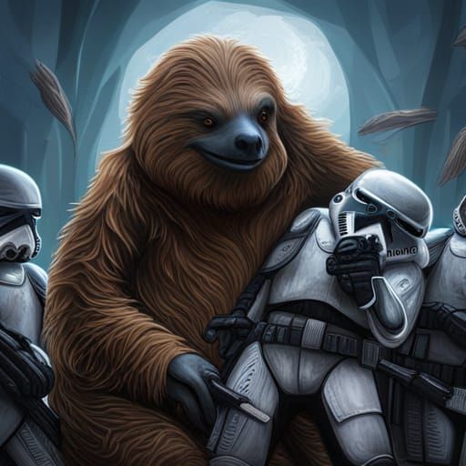 Giant Sloth as a Star Wars Rebel - AI Generated Artwork - NightCafe Creator