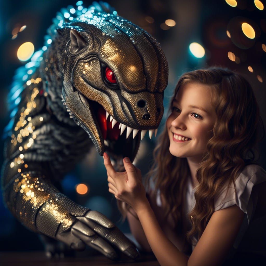 Friendship between a girl and a imaginary predator. - AI Generated ...