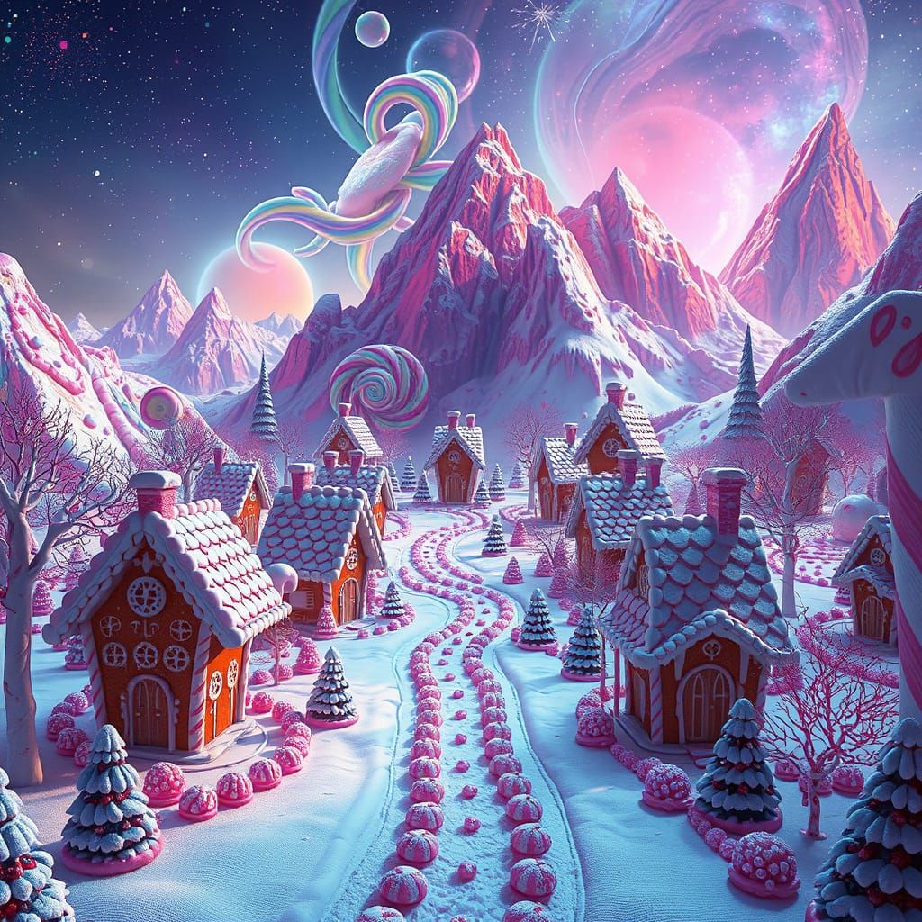 Surreal Candy Utopia in Vibrant Hyper-Realism - AI Art