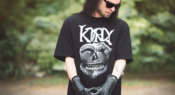 He wore black jeans, a Korn T-shirt, Converse basketball shoes ...