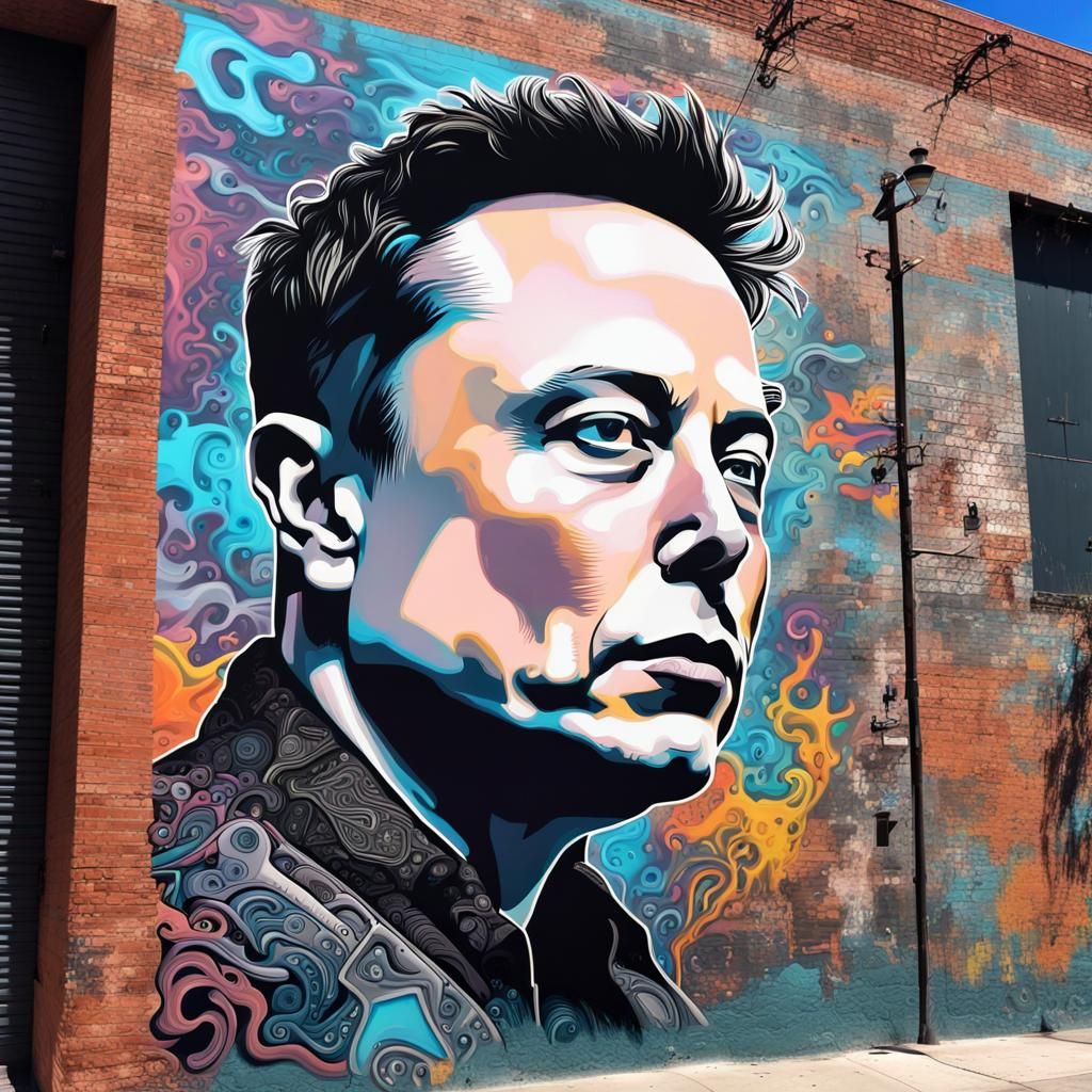 Elon Musk Graffiti - AI Generated Artwork - NightCafe Creator