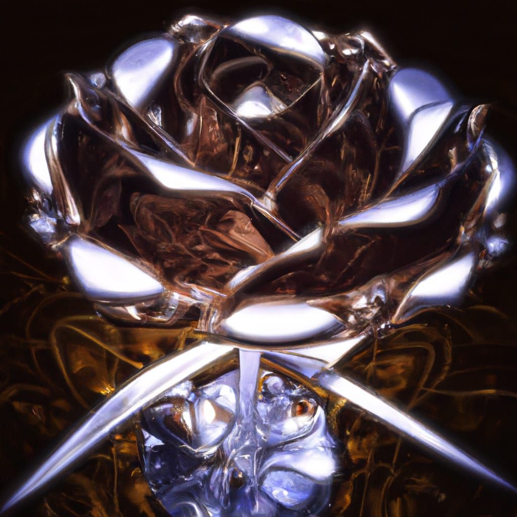 "Chocolate rose of epic proportions, in a jeweled vase, on a table in a ...