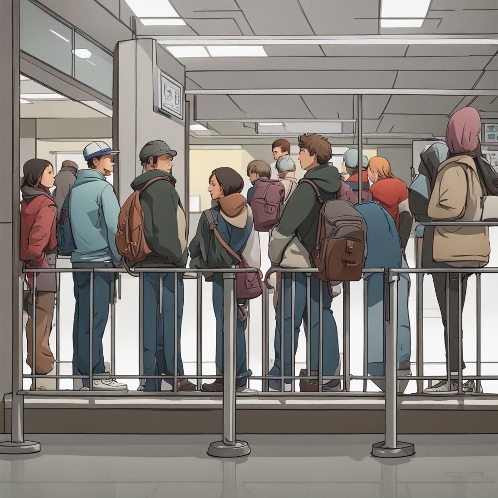 Waiting in line - AI Generated Artwork - NightCafe Creator