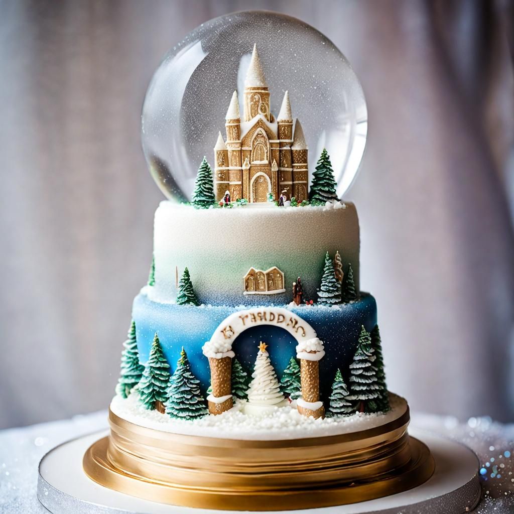 Snow Globe Cake - AI Generated Artwork - NightCafe Creator