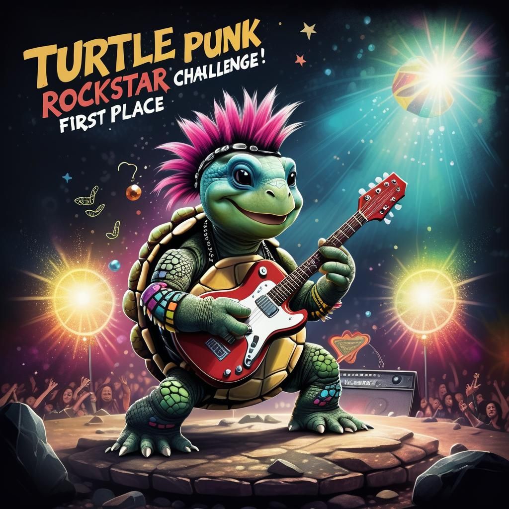 Turtle Punk Rockstar Challenge 1st place 🥇 - AI Generated Artwork ...