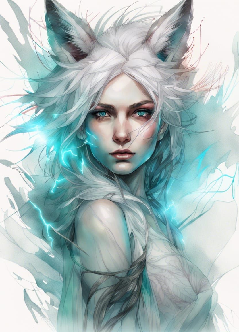 Lightning Fox Deity - AI Generated Artwork - NightCafe Creator