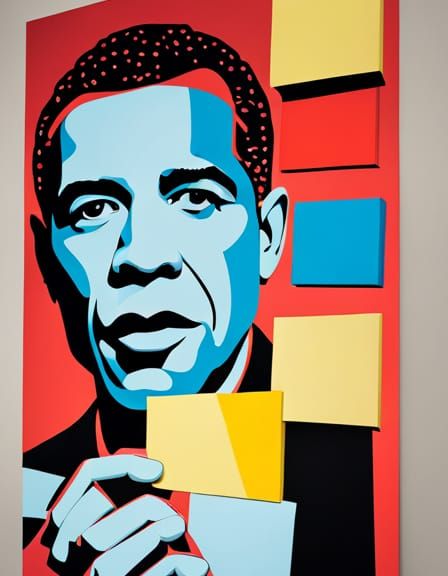 Barack Obama holding post-it - AI Generated Artwork - NightCafe Creator