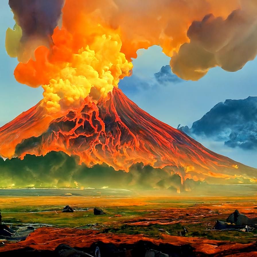 Erupting Volcano - AI Generated Artwork - NightCafe Creator