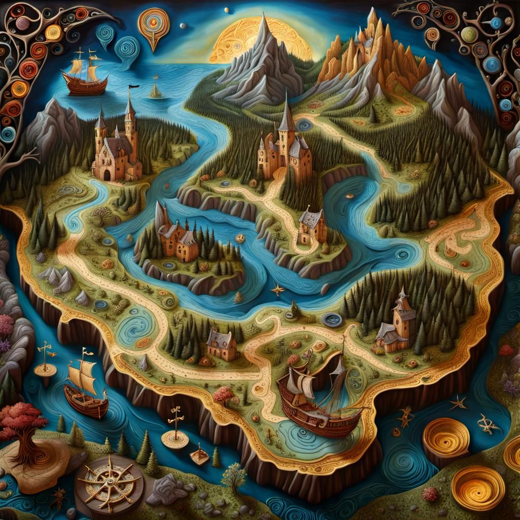 Fantasy Map - AI Generated Artwork - NightCafe Creator