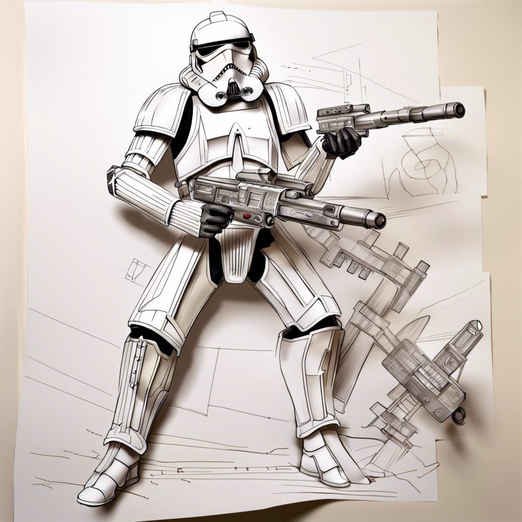 Stormtrooper fun 2D - AI Generated Artwork - NightCafe Creator
