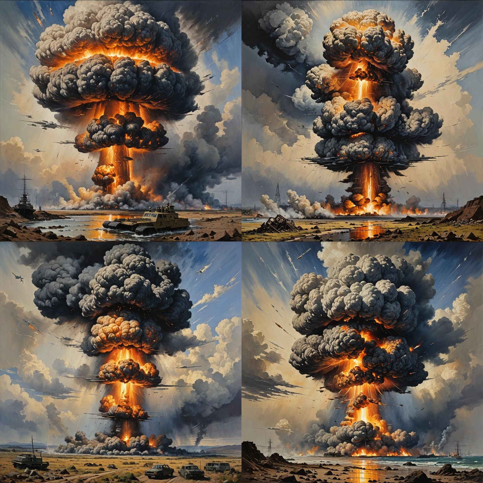 Nuclear explosion - AI Generated Artwork - NightCafe Creator