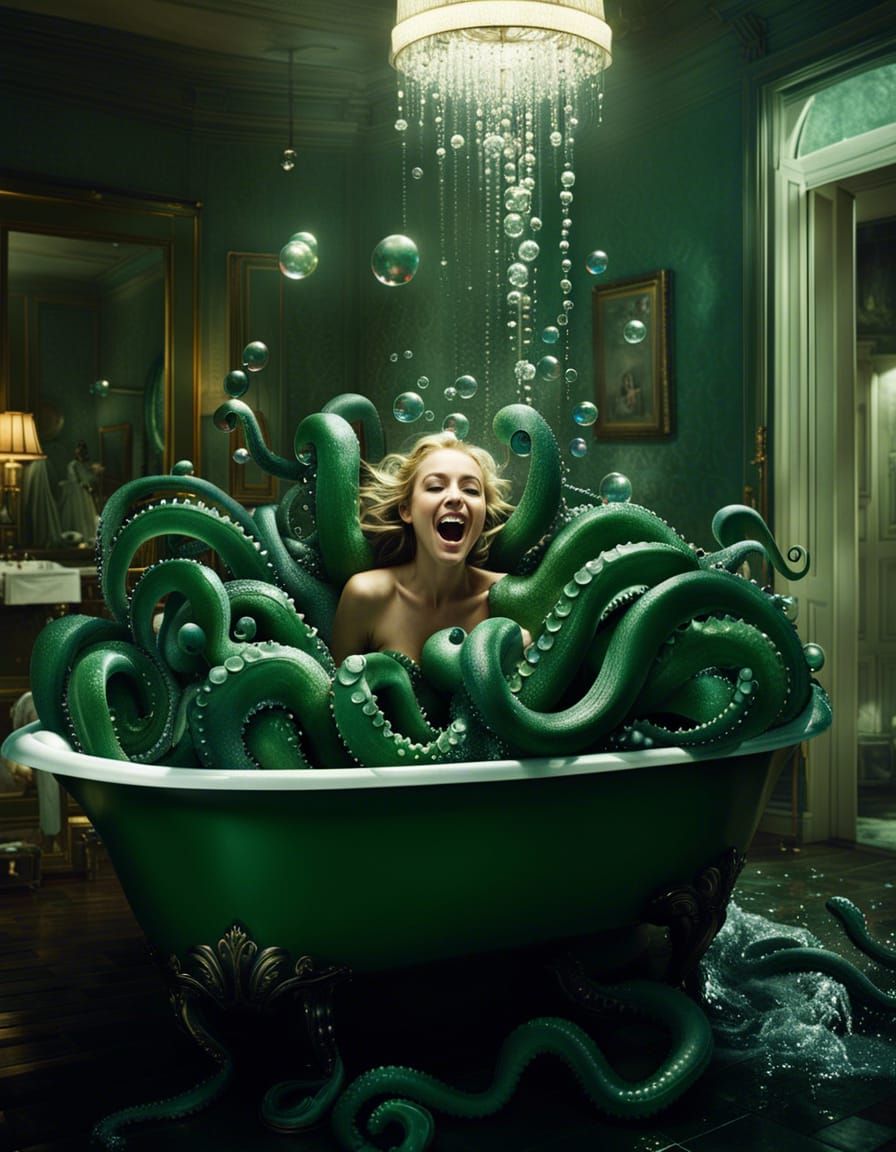 Chuthulu Bath Addiction - AI Generated Artwork - NightCafe Creator