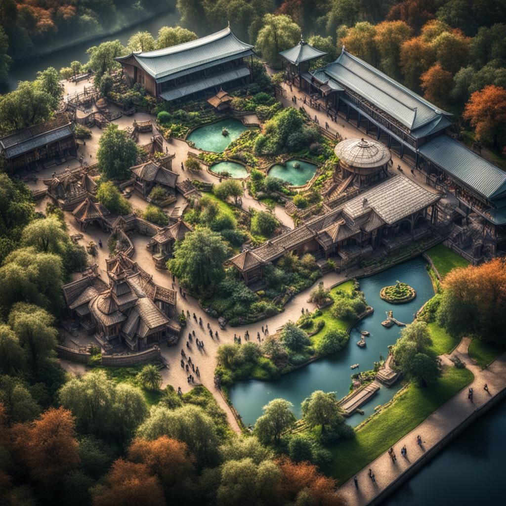 Bird's eye view zoo - AI Generated Artwork - NightCafe Creator