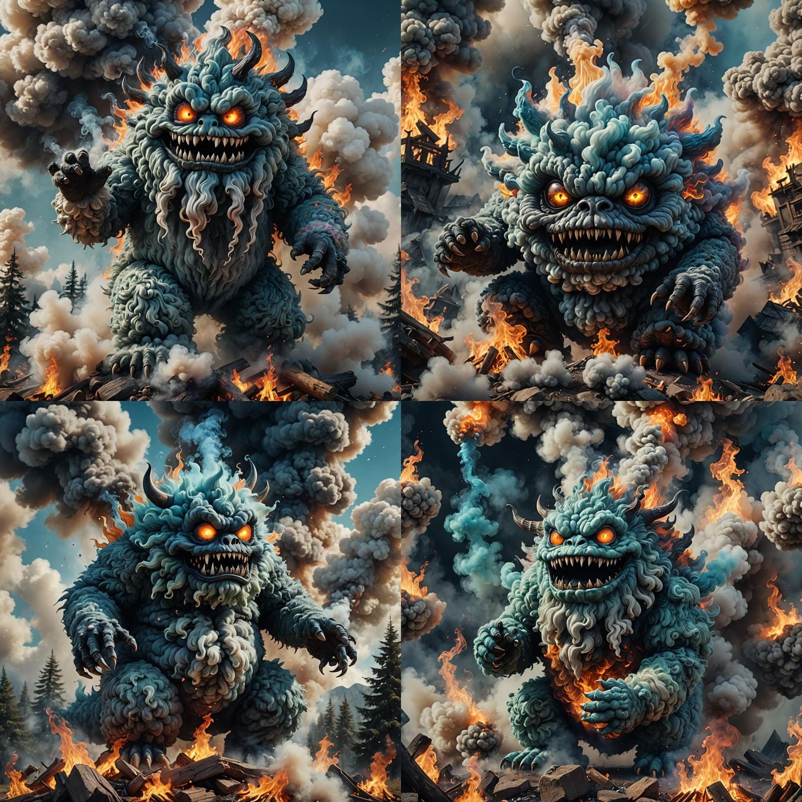 Cloudy smoke monster adorable monster made out of clouds and smoke ...