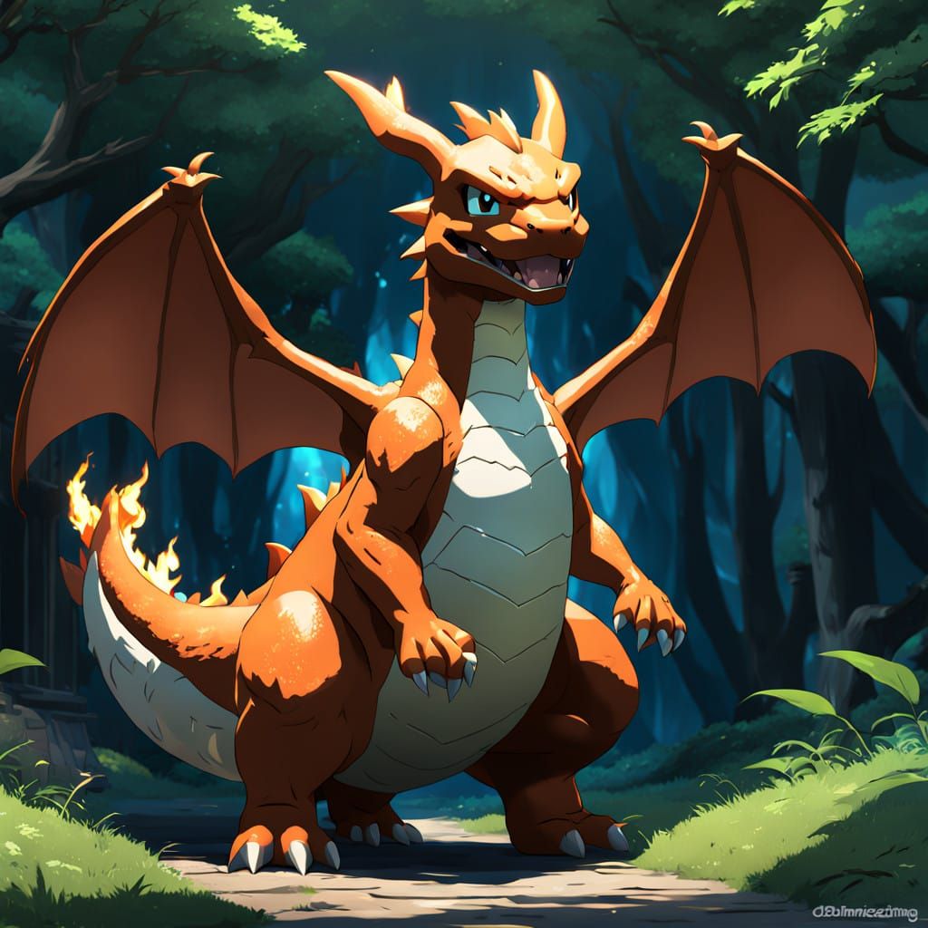 Charizard in "studio Ghibli" style - Surreal Dragon Unfolds ...