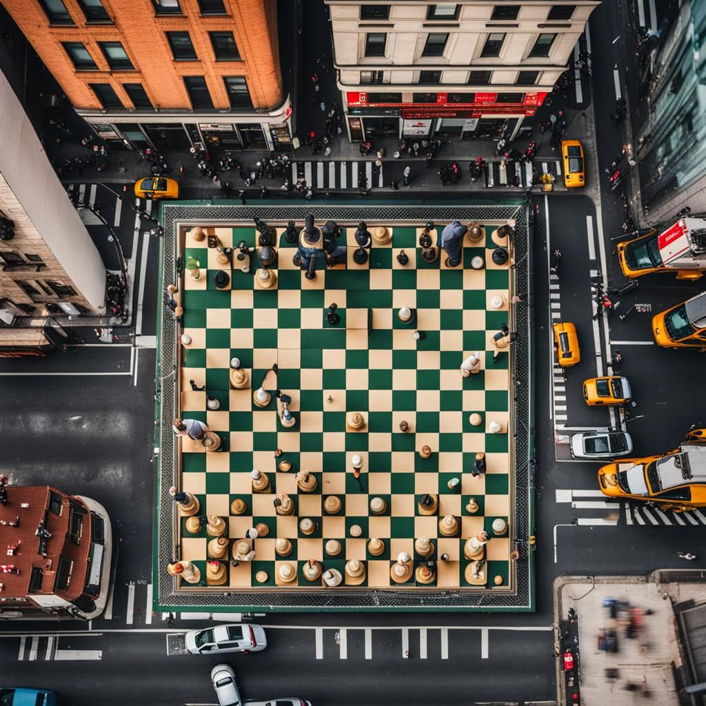 Real life chess in the middle of the city - AI Generated Artwork ...