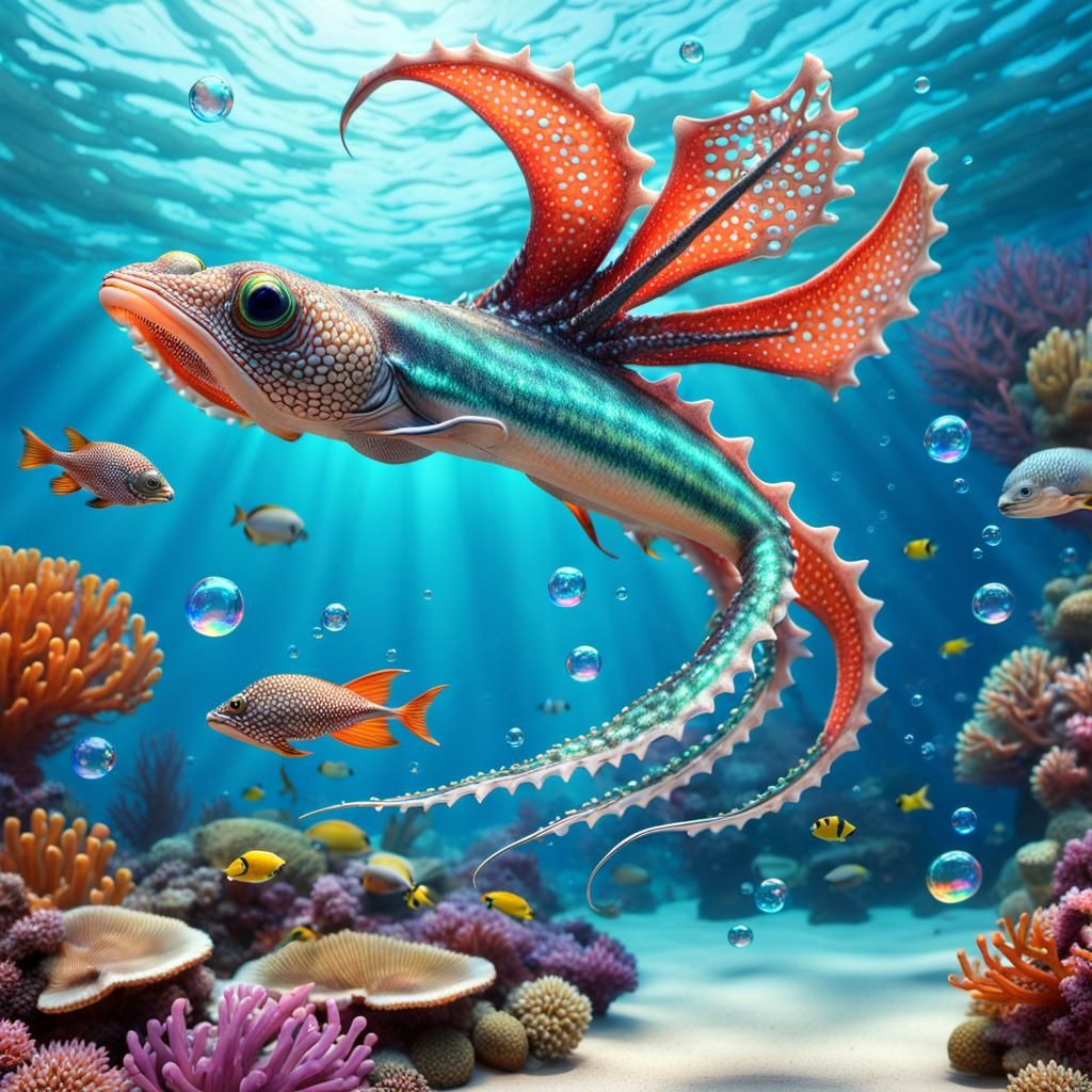 Rare Razorfin Squid - AI Generated Artwork - NightCafe Creator