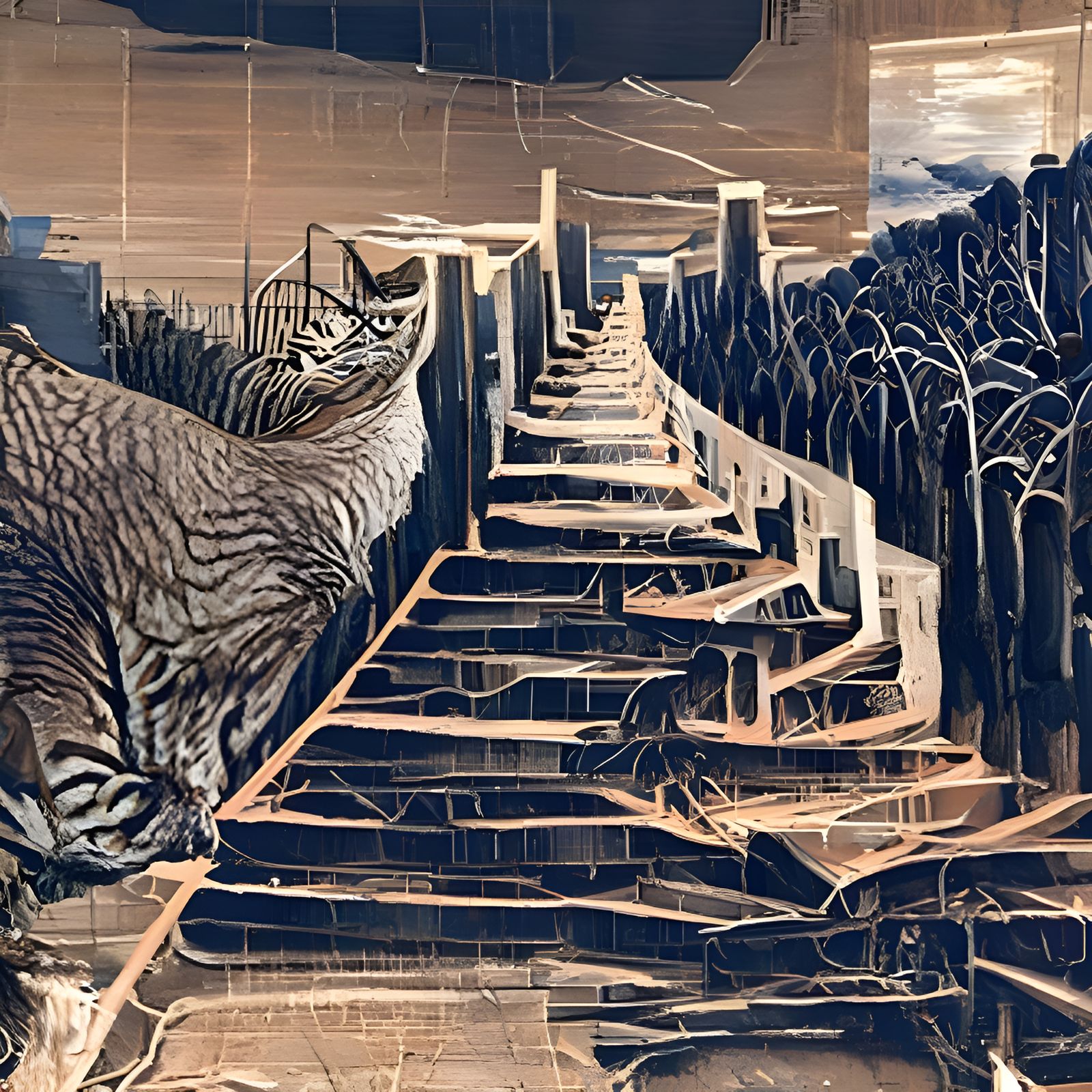 From artistic to coherent final mode ...Staircase post-apocalyptic ...