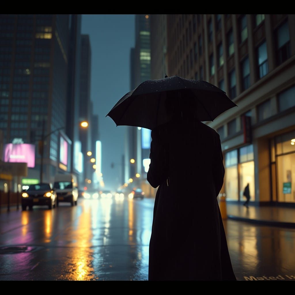 Remember walking in the rain 4 - Rainy City Streets at Dusk,...