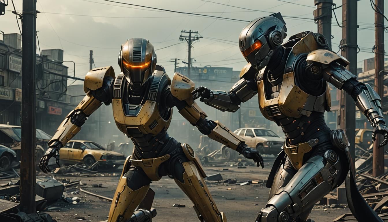 Two Female SciFi Robots/Androids - AI Generated Artwork - NightCafe Creator