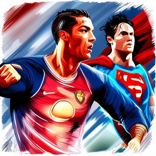 Cristiano Ronaldo fighting Superman - AI Generated Artwork - NightCafe ...