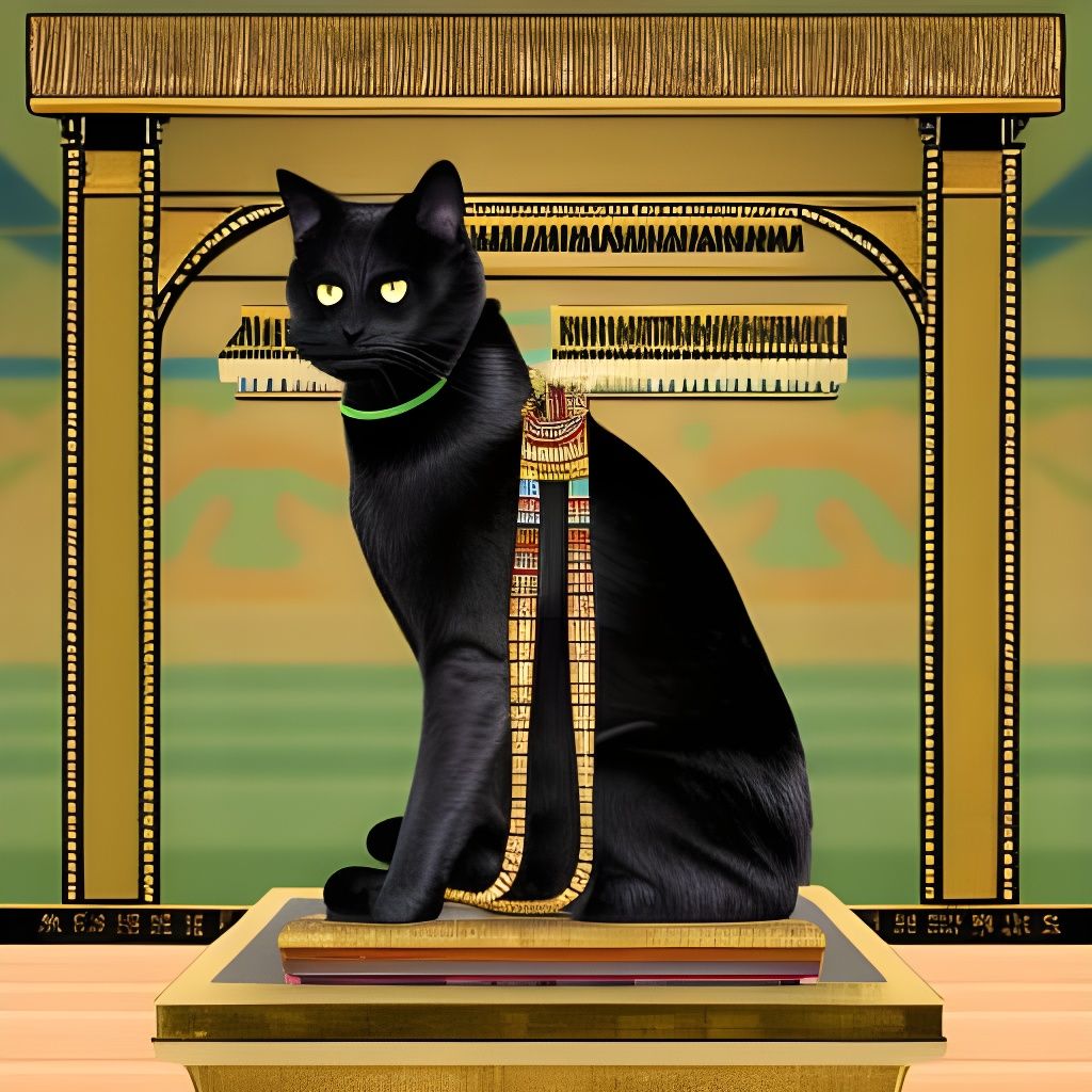 Guardian of the Pharaoh: A Regal Black Cat - AI Generated Artwork ...