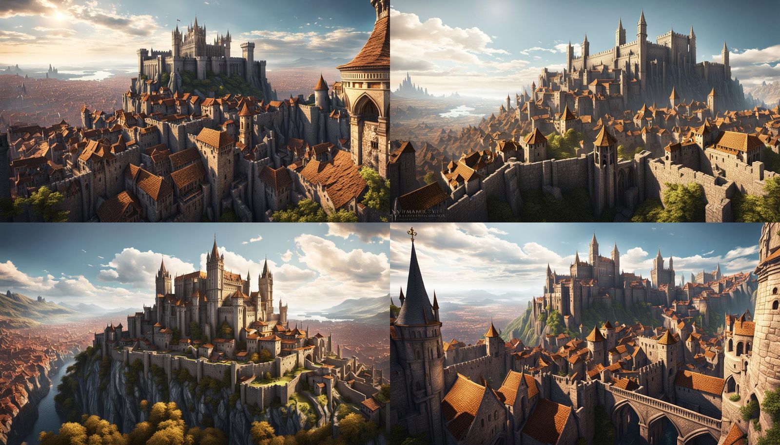 Use Dynamic Lighting. A medieval royal capital overlooking a vast city ...