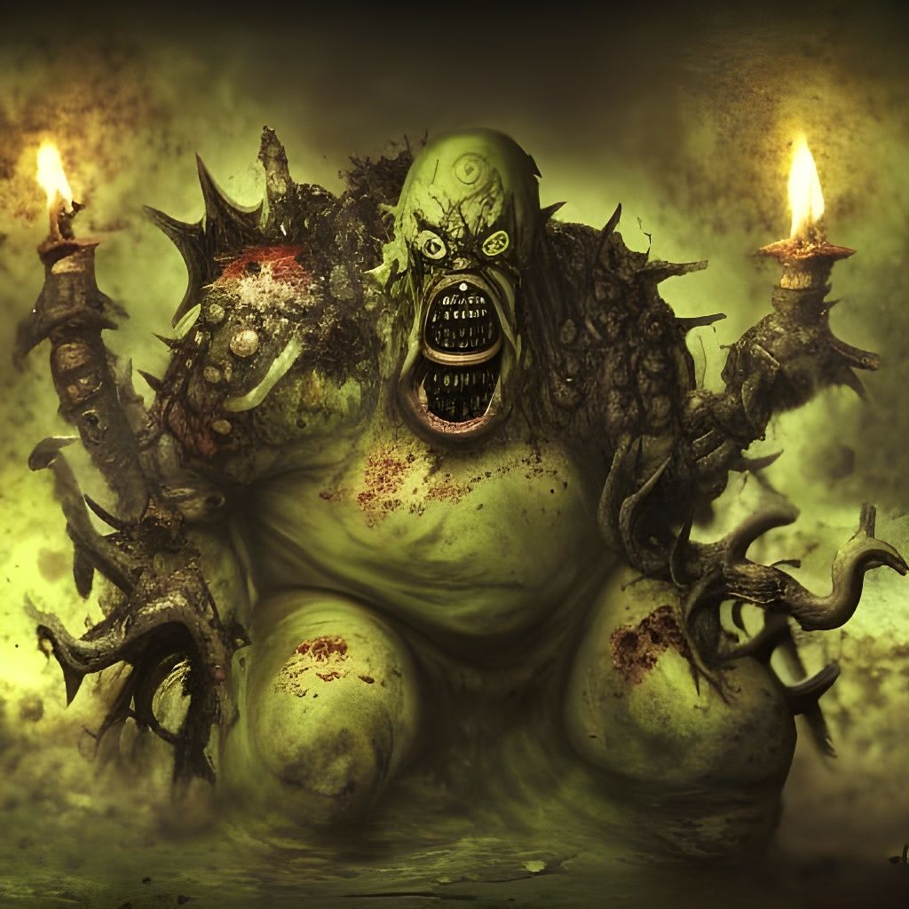 nurgle chaos spawn, warhammer, mutant, muscus all around, sickness, in ...