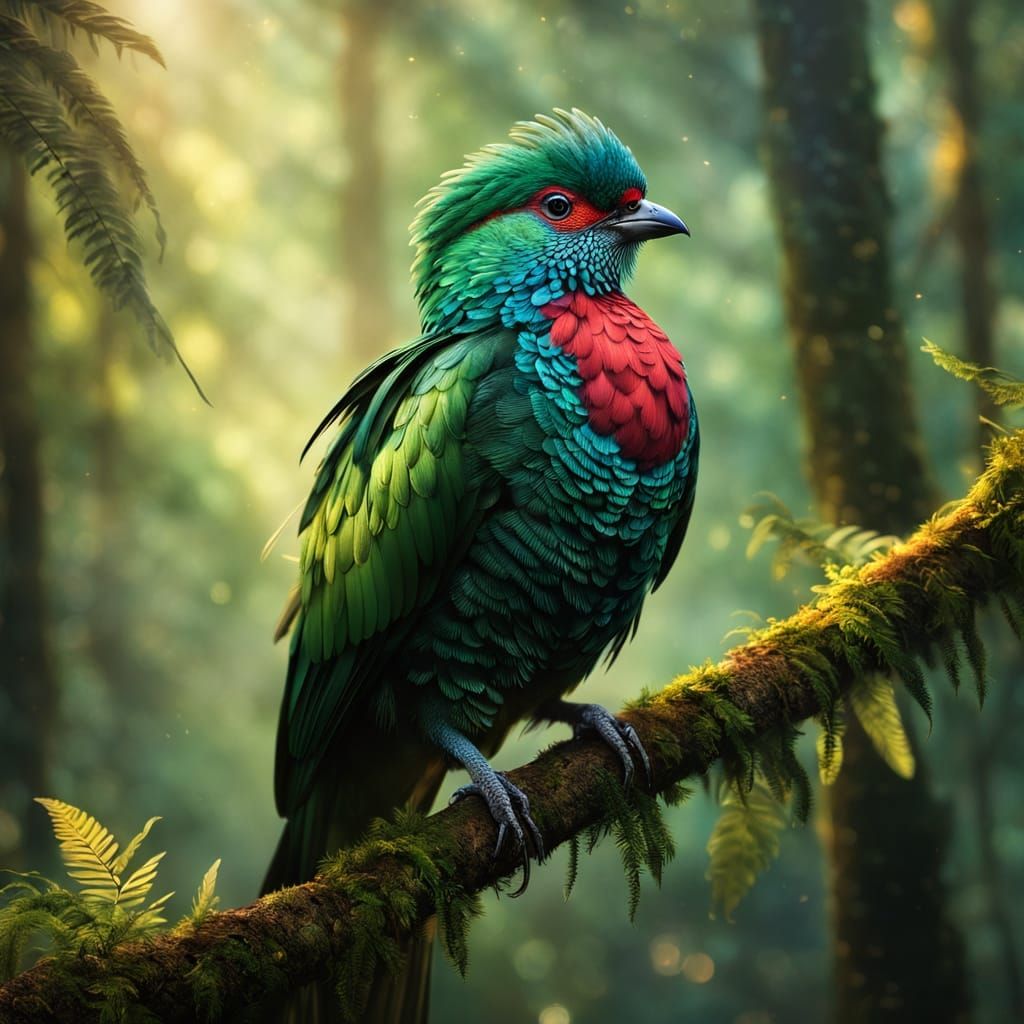 Resplendent Quetzal - Vibrant Resplendent Quetzal in Exquisi...