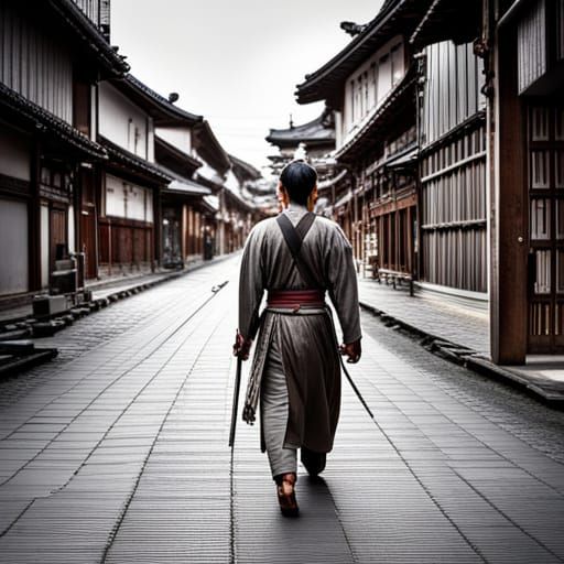 Samurai walking - AI Generated Artwork - NightCafe Creator