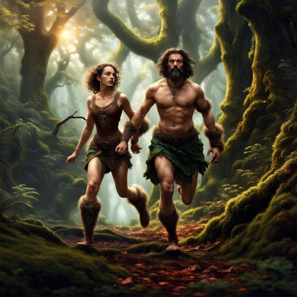 medieval princess and satyr hybrid running, satyr legs, satyr limbs ...