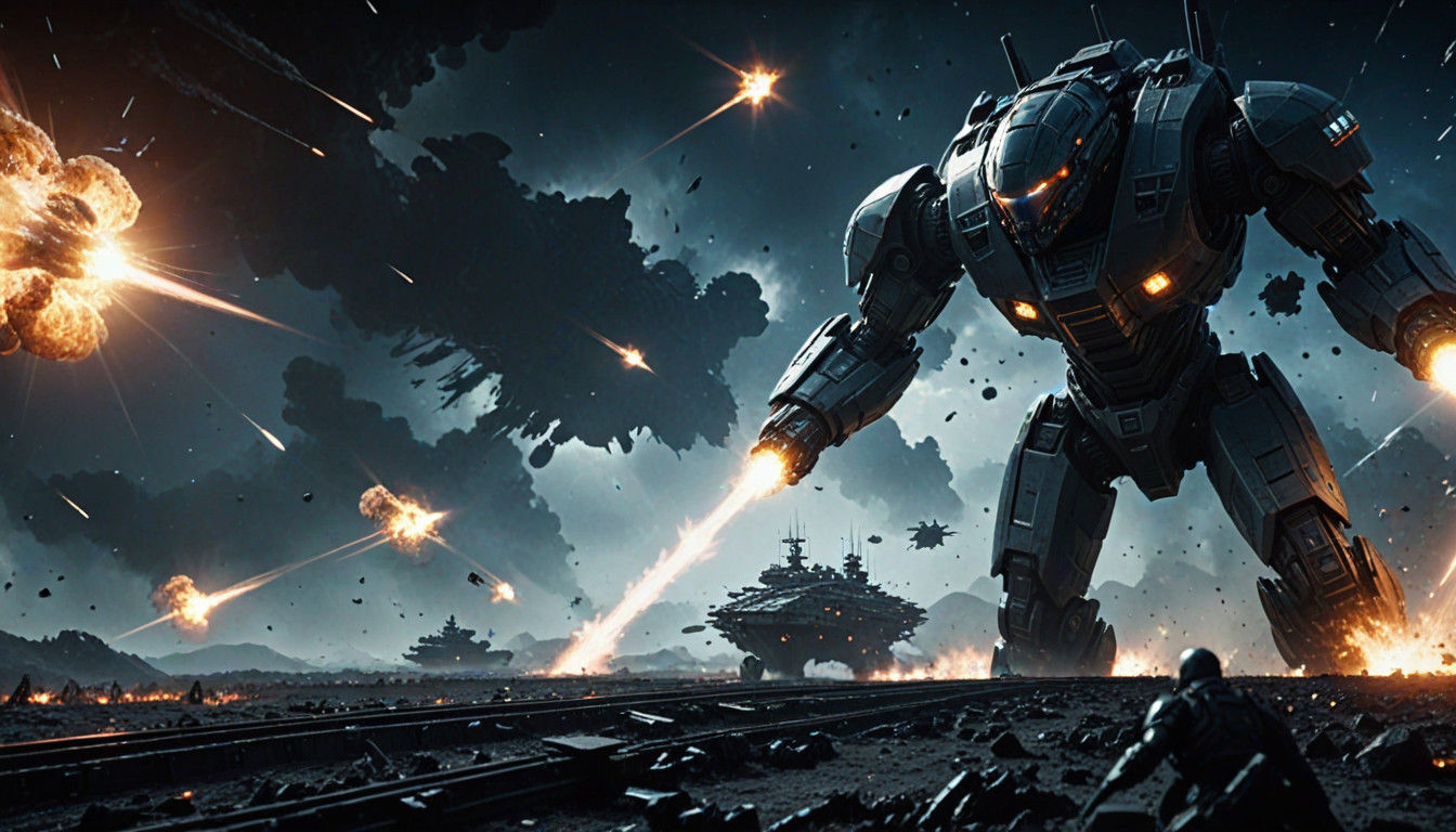 Galactic Showdown: Human Dreadnought Reigns Suprem... - AI Art