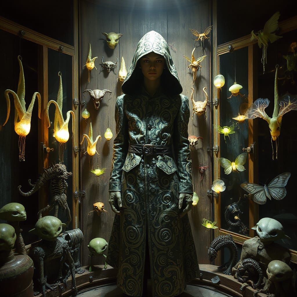 An alien collector's display room - Alien Collector's Cabine...